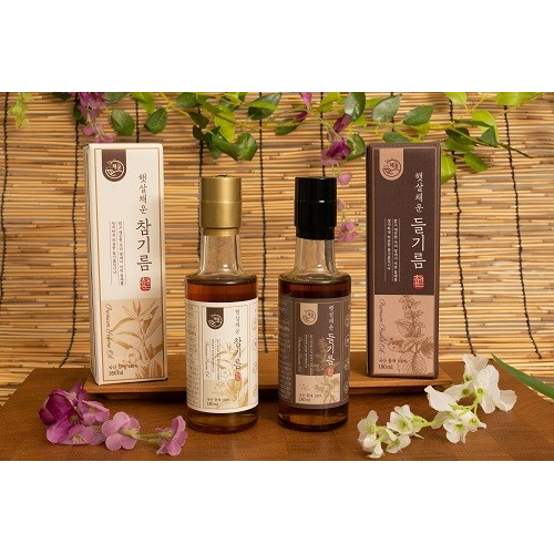 햇살채운 참기름 들기름 세트 참기름180ml×1병 들기름 180ml×2병