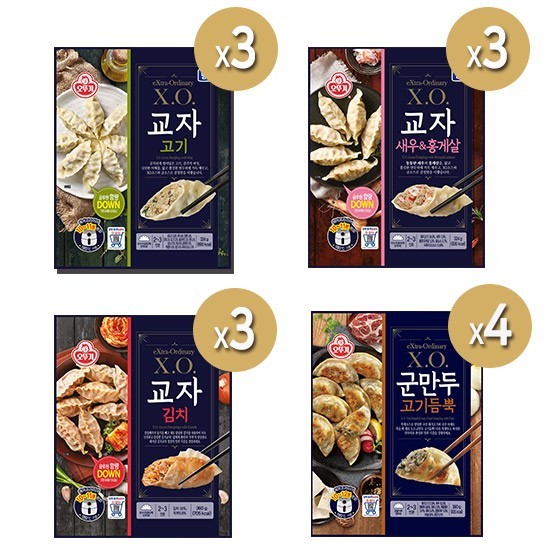 [lotteimall] 오뚜기 프리미엄 XO만두 4종 13봉 (고기 교자324g*3봉+김치교자 360g*3봉+새우 홍게살324g*3봉+군만두 고기듬뿍390g*4봉) null ...
