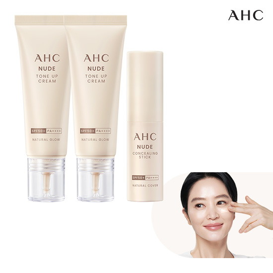 [lotteimall] ★유리알 광피부★[싱글] AHC 누드 톤업 크림 수분광채 싱글구성 (톤업크림 40ml*2개+커버스틱 10g*1개) 12118567 | 홈쇼핑모아