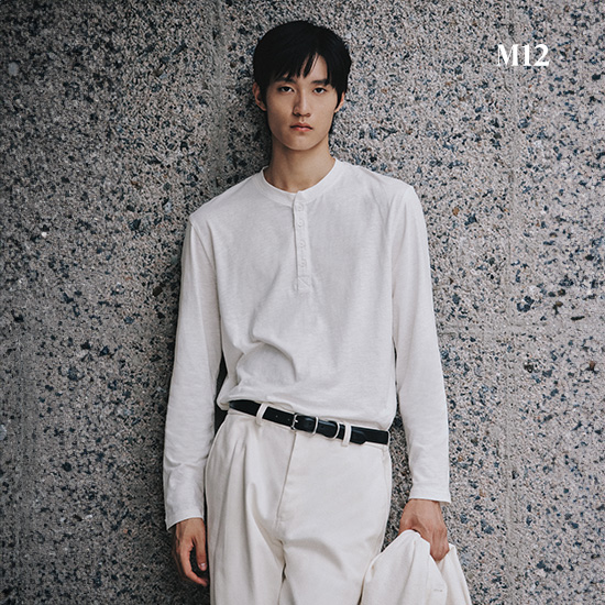 [cjmall] M12 24FW 남성 헨리넥 코튼100% 티셔츠 4종 12839590 | 홈쇼핑모아