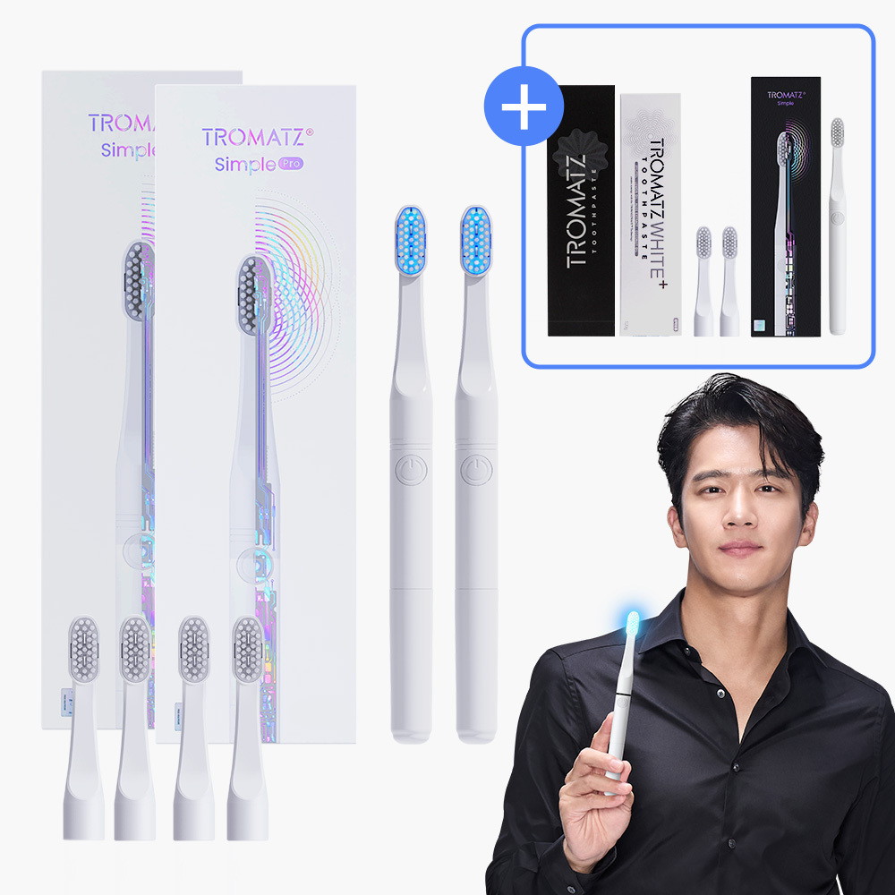 [lotteimall] [더블]트로마츠 하석진 칫솔 충전형 2SET + 치약 2개 + 칫솔모 2개 + 일체형 1개[TROMATZ ...