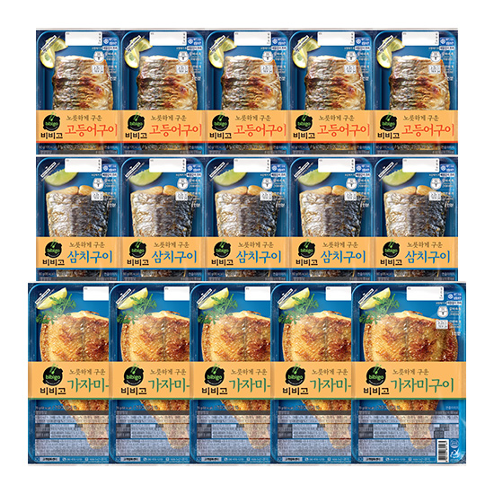 [cjmall] 비비고 생선구이세트 15팩_고등어5+삼치5+가자미5 12600026 | 홈쇼핑모아